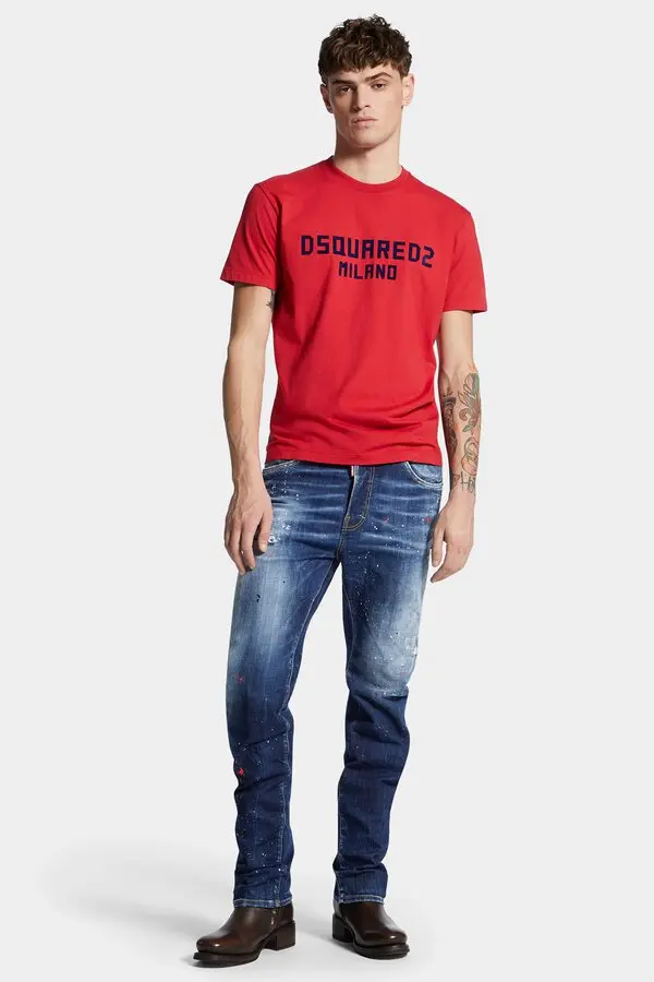Dsquared2 Medium Red Spots Wash 642 Jeans - Blue