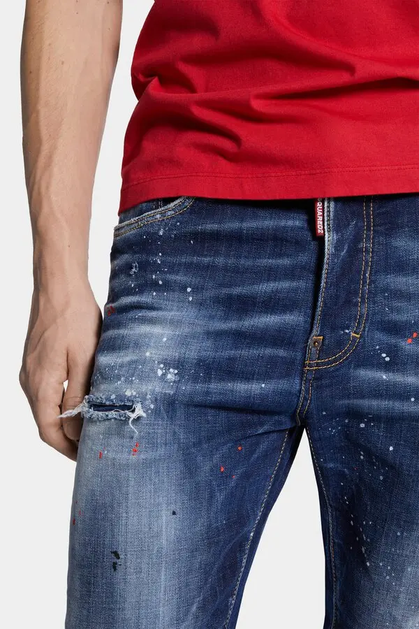 Dsquared2 Medium Red Spots Wash 642 Jeans - Blue