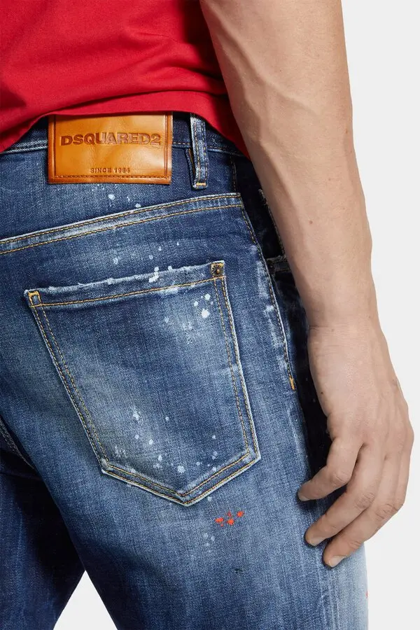 Dsquared2 Medium Red Spots Wash 642 Jeans - Blue