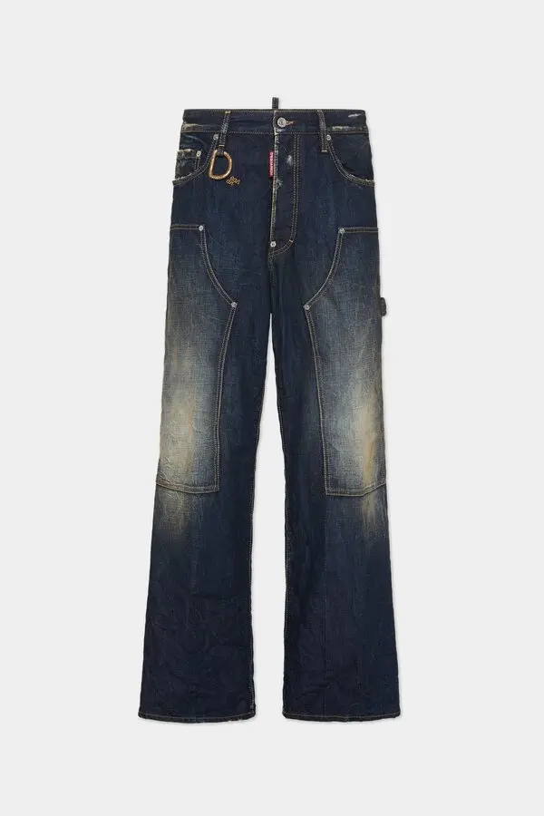 Dsquared2 Dark Dust Wash Loose Carpenter Jeans - Blue