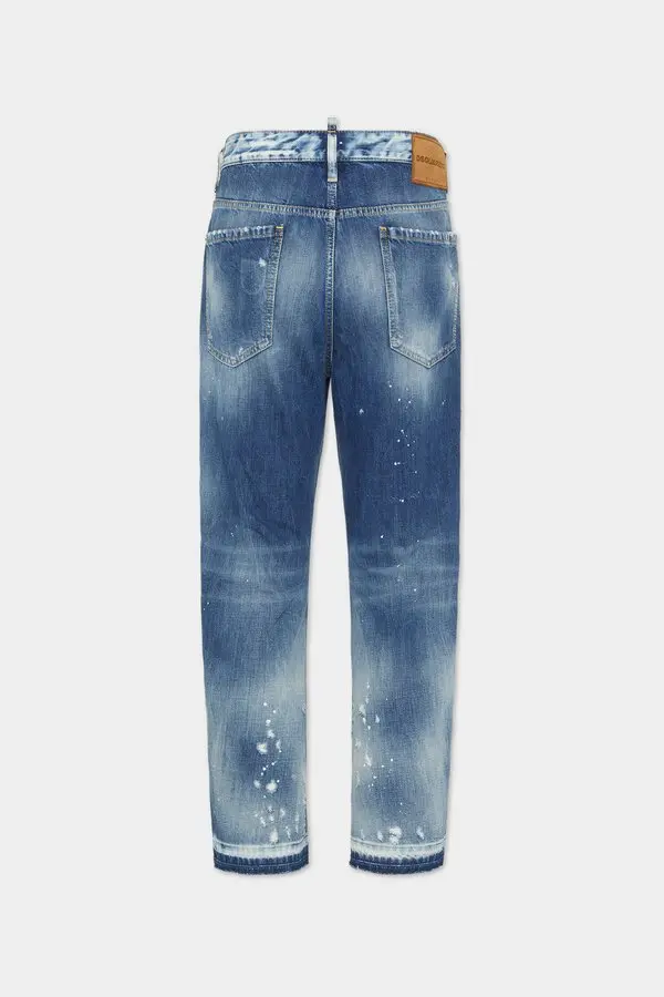 Dsquared2 Medium Wash Patchwork Distressed Jeans