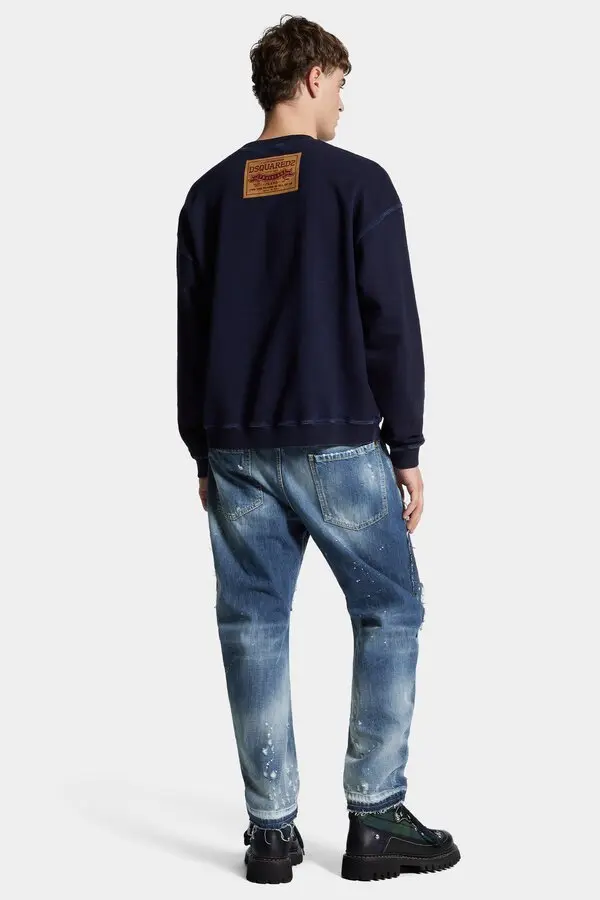 Dsquared2 Medium Wash Patchwork Distressed Jeans