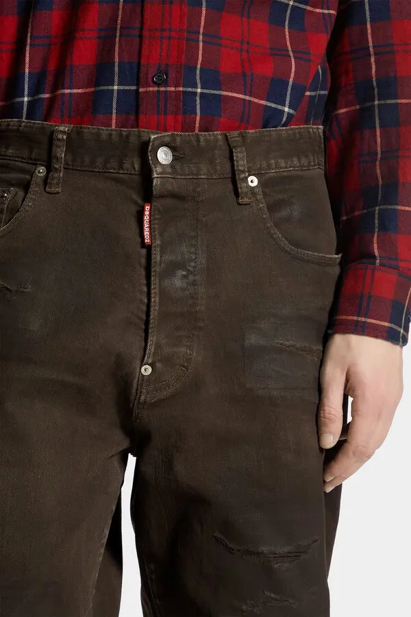Dsquared2 Bull Leatherette Wash Loose Jeans