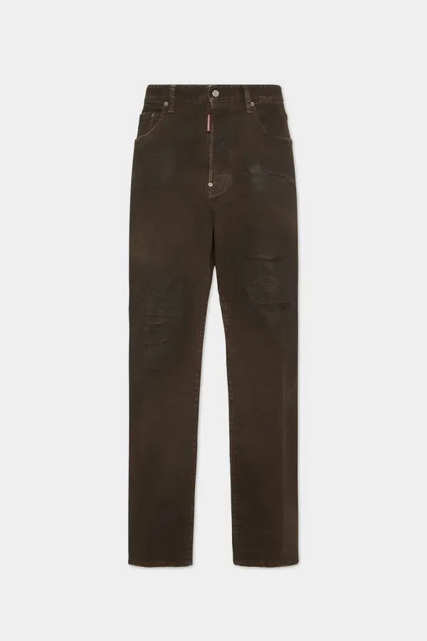 Dsquared2 Bull Leatherette Wash Loose Jeans - Brown