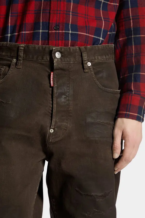 Dsquared2 Bull Leatherette Wash Loose Jeans
