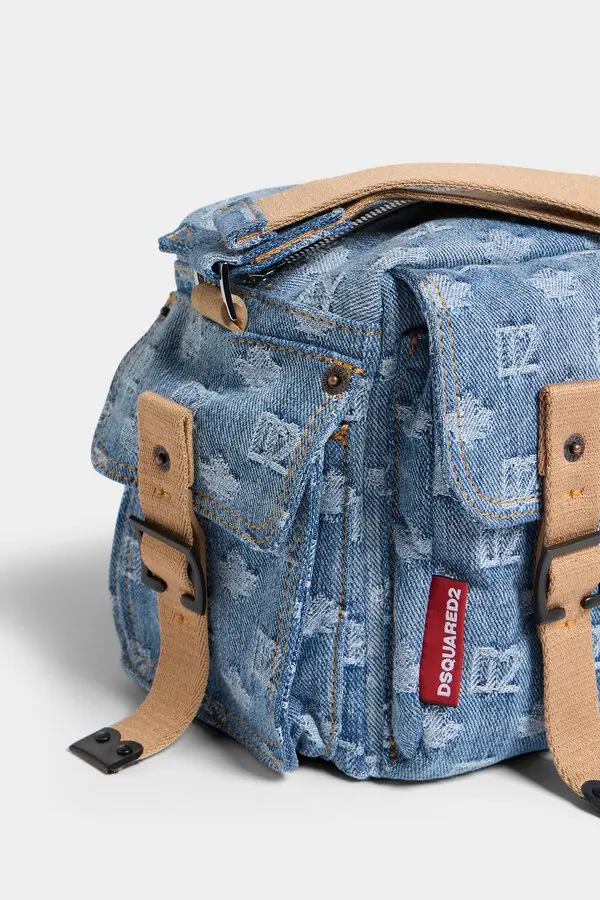 Dsquared2 Monogram Denim Crossbody Bag