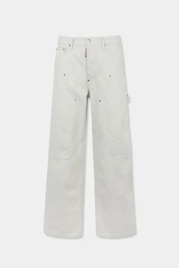 Dsquared2 Off- Bull Baggy Carpenter Jeans - White