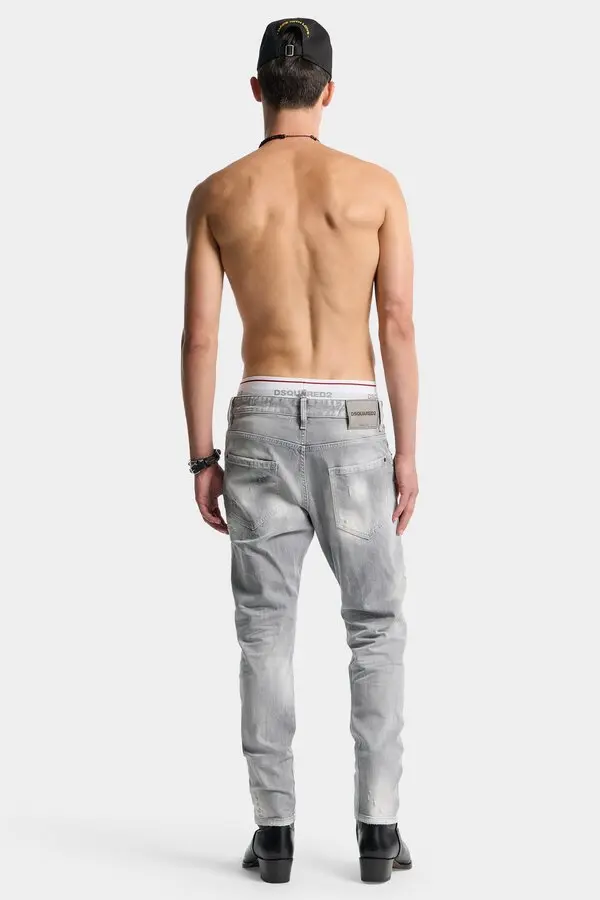 Dsquared2 Brushed Wash Slim Twist Jeans - Grey