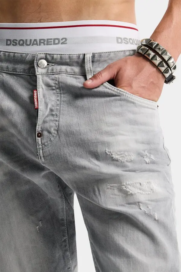 Dsquared2 Brushed Wash Slim Twist Jeans - Grey
