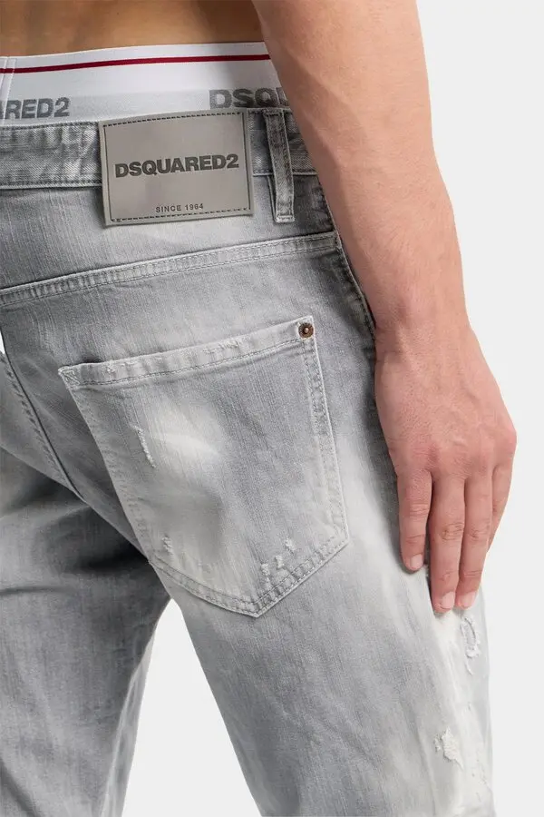 Dsquared2 Brushed Wash Slim Twist Jeans - Grey