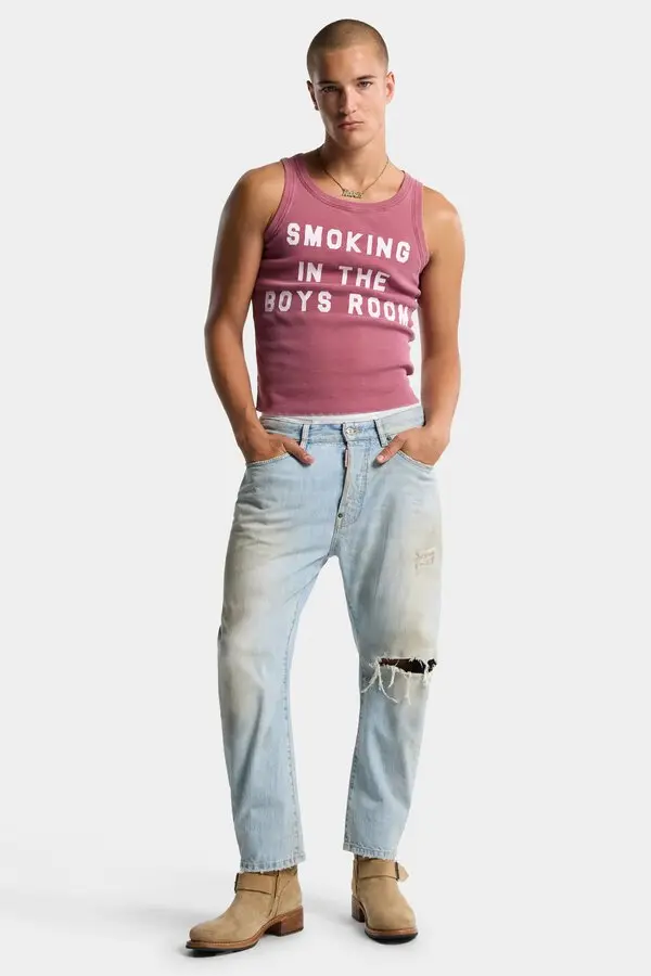 Dsquared2 Light L.a. Wash Distressed Denim Jeans