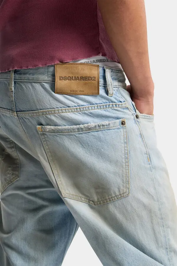 Dsquared2 Light L.a. Wash Distressed Denim Jeans
