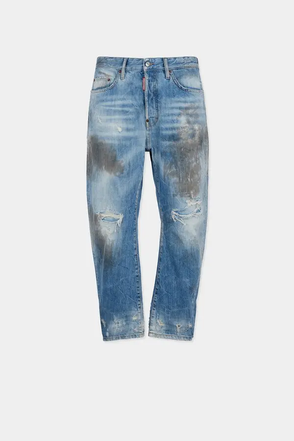 Dsquared2 Light Dirty Wash Barrel Leg Jeans - Blue