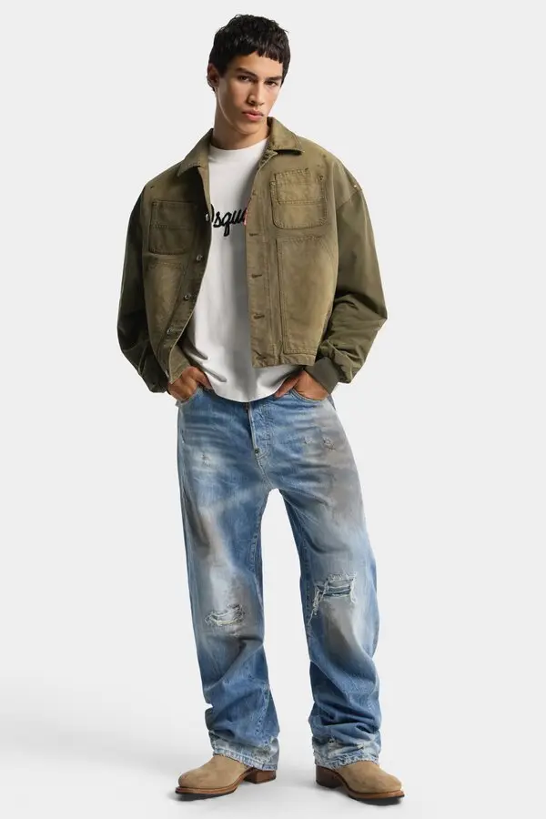 Dsquared2 Light Wash Loose Fit Distressed Jeans