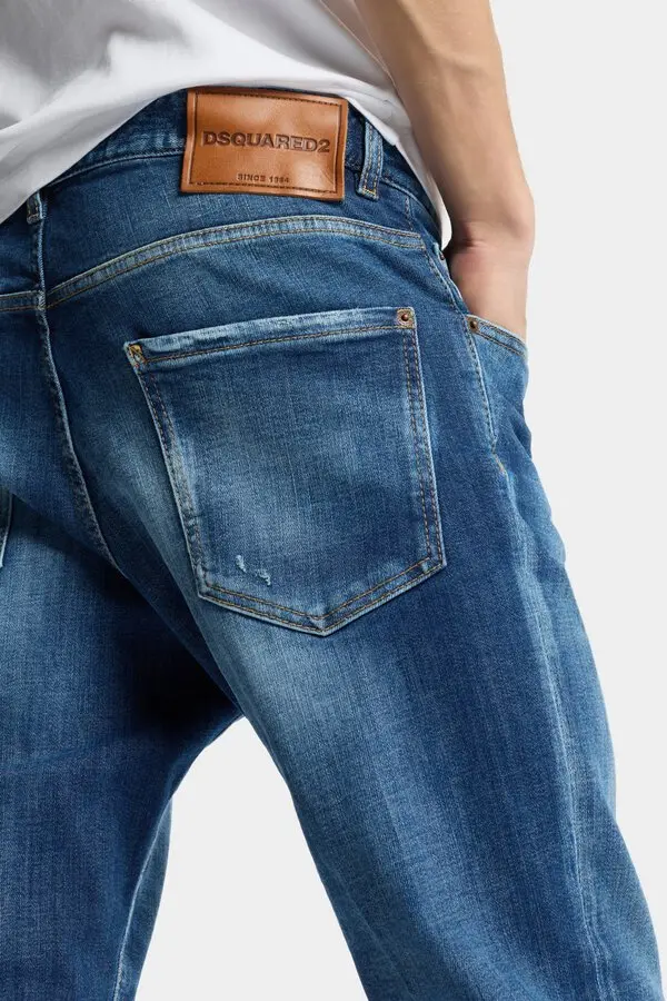 Dsquared2 Medium Wash Stretch Denim Jeans - Blue