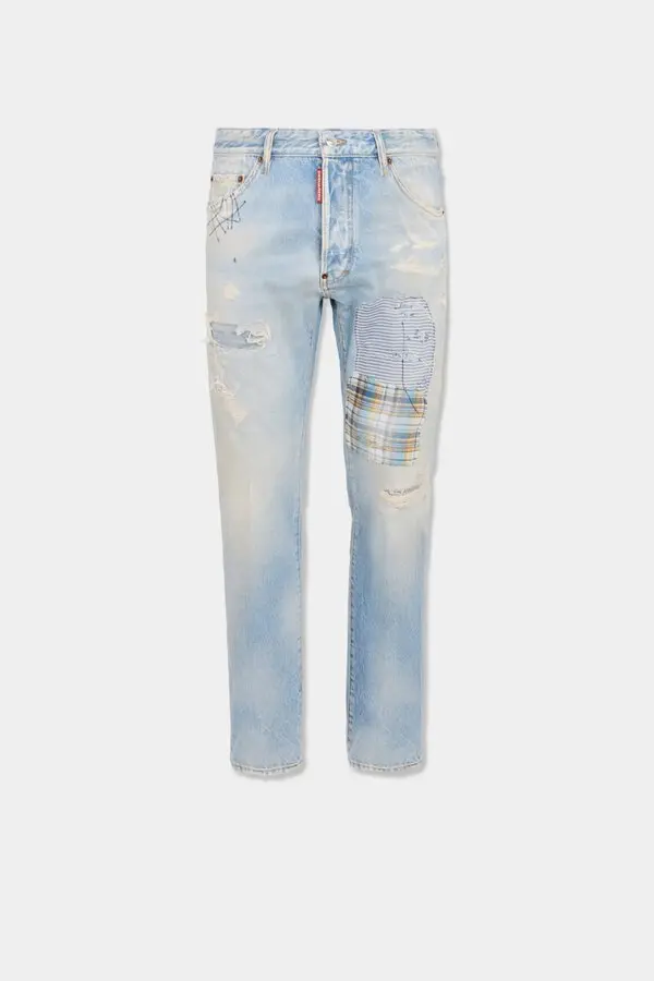 Dsquared2 Patchwork Distressed Jeans - Blue