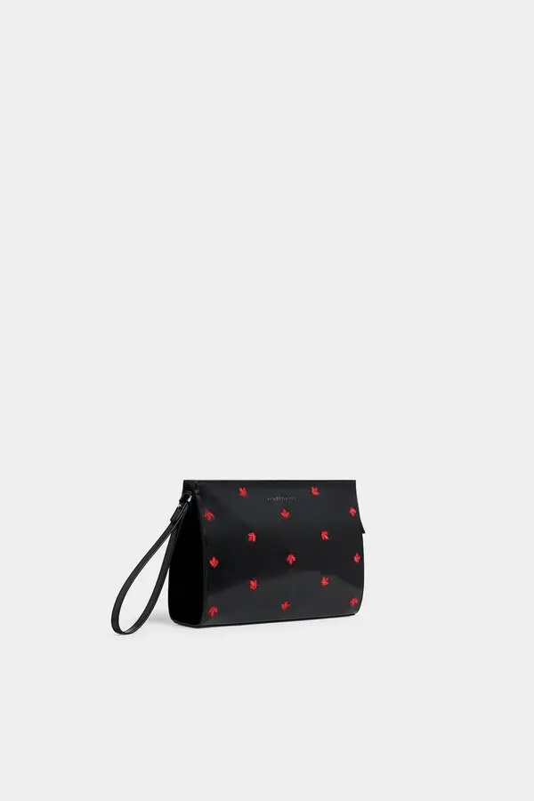 Dsquared2 Embroidered Maple Leaf Clutch