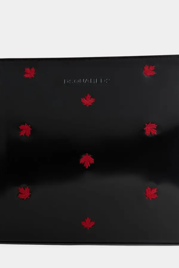 Dsquared2 Embroidered Maple Leaf Clutch