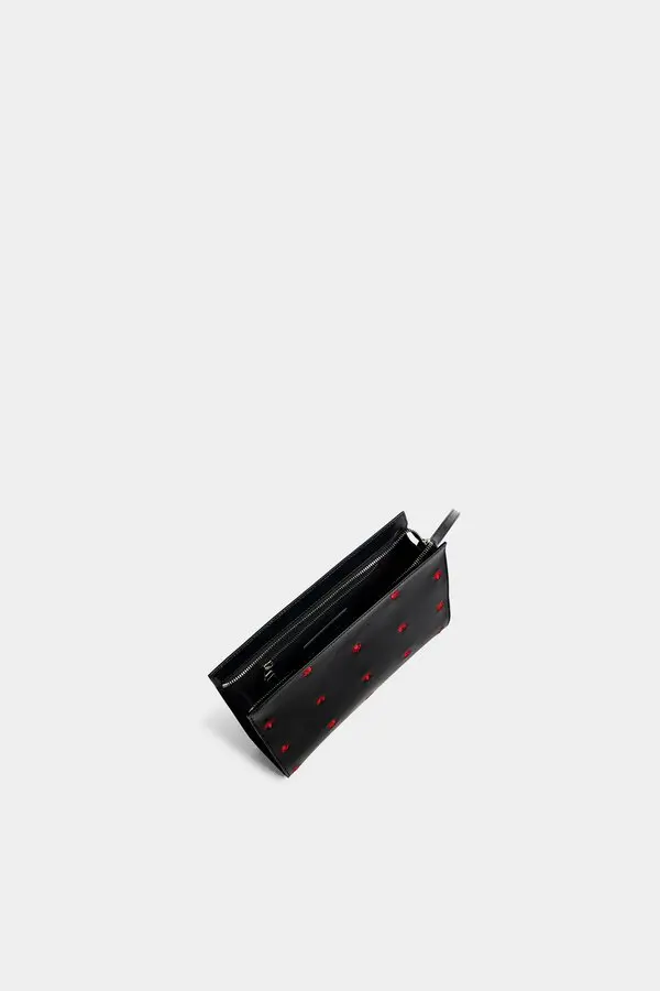 Dsquared2 Embroidered Maple Leaf Clutch