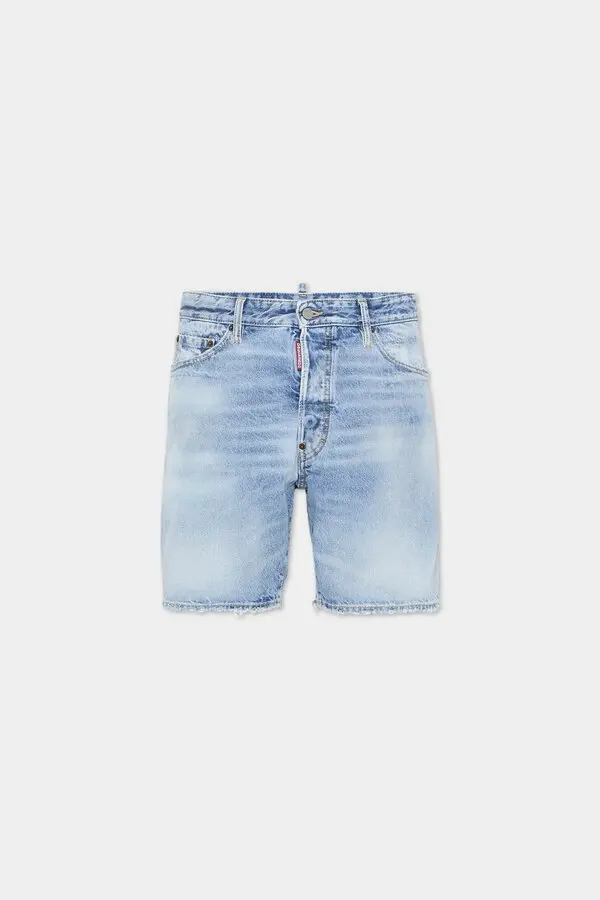 Dsquared2 Light Wash Denim Shorts - Blue