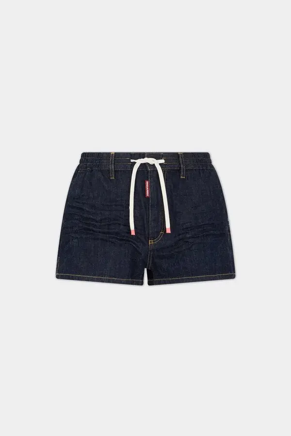 Dsquared2 Dark Wash Pull-on Shorts - Blue