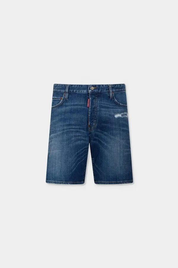 Dsquared2 Medium Perfecto Marine Denim Shorts - Blue