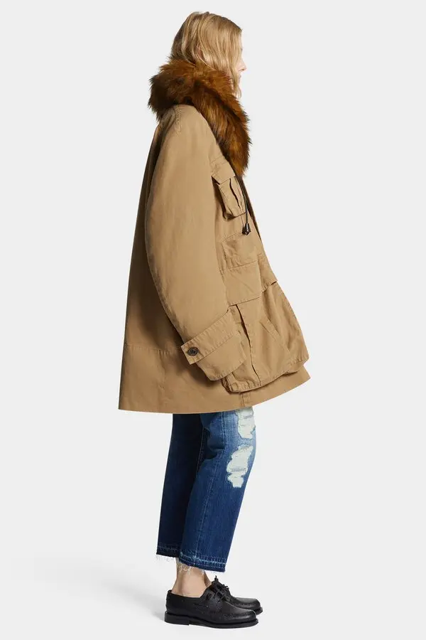 Dsquared2 Military Fur Collar Parka