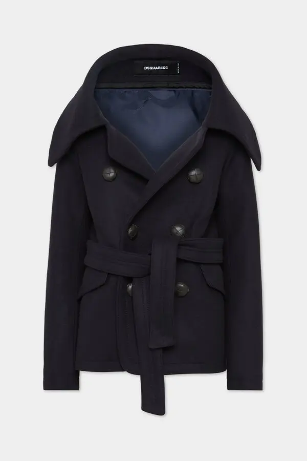 Dsquared2 Double Breasted Peacoat Robe - Blue