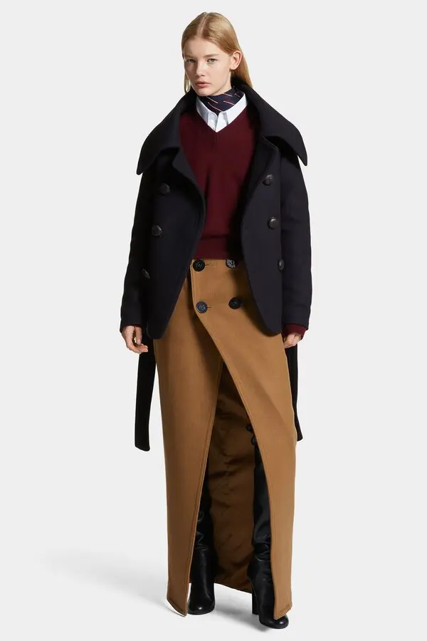Dsquared2 Double Breasted Peacoat Robe - Blue