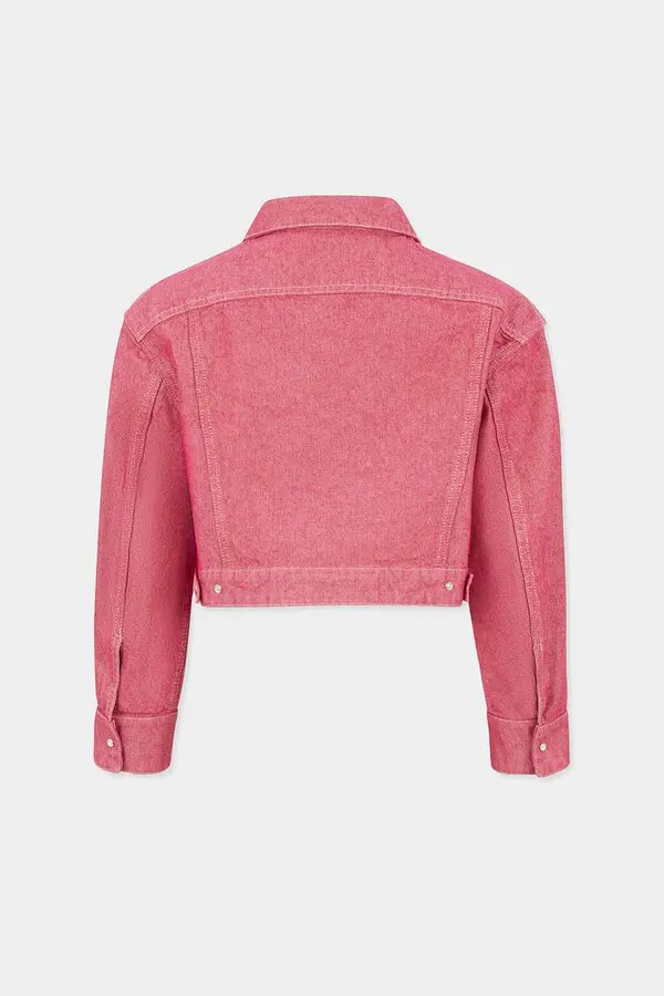Dsquared2 Oxford Denim Boxy Cropped Jacket