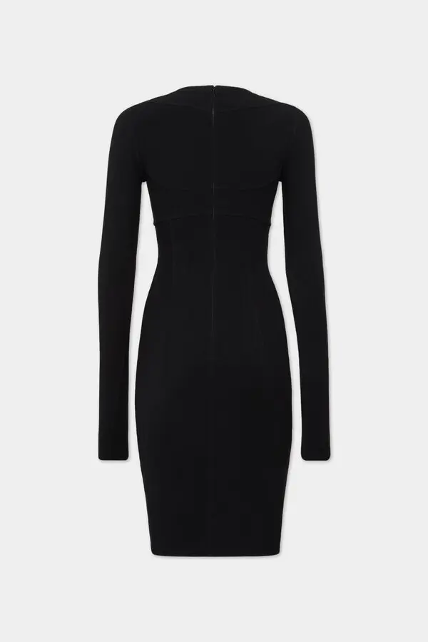 Dsquared2 Ribbed Long Sleeve Bodycon Dress