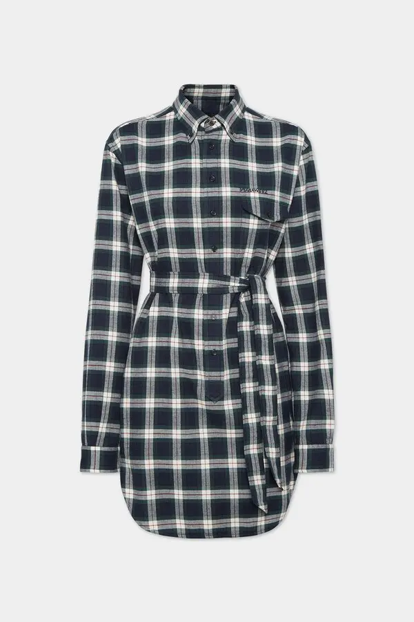 Dsquared2 Canadian Cotton Plaid Shirt Dress