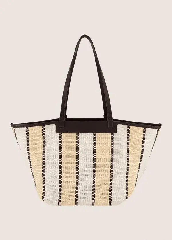 Vince Marin Woven Cotton Large Tote