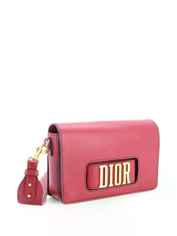 Dior Dioevolution Flap Bag Leather Medium Shoulder Bag - Red