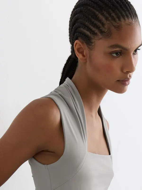 REISS Harri Sleeveless Square-neck Top