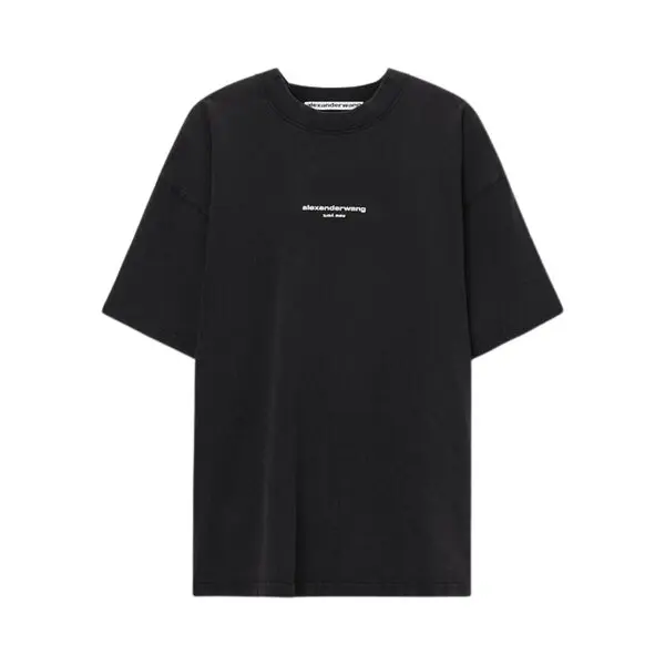 Alexander Wang Logo Print Short-sleeve Tee 'washed - Black
