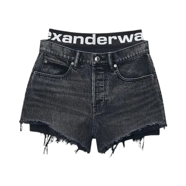 Alexander Wang Logo Bike Short Pre-styled Relaxed Short Aged - Grey