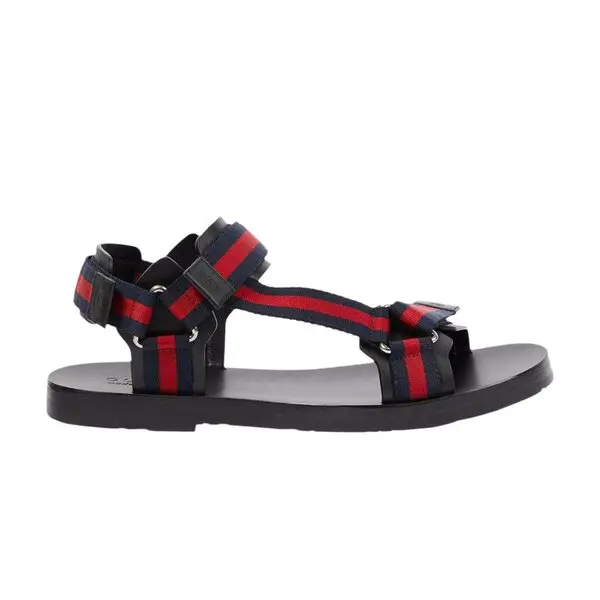 Gucci Web Stripe Sandal Blue - Red
