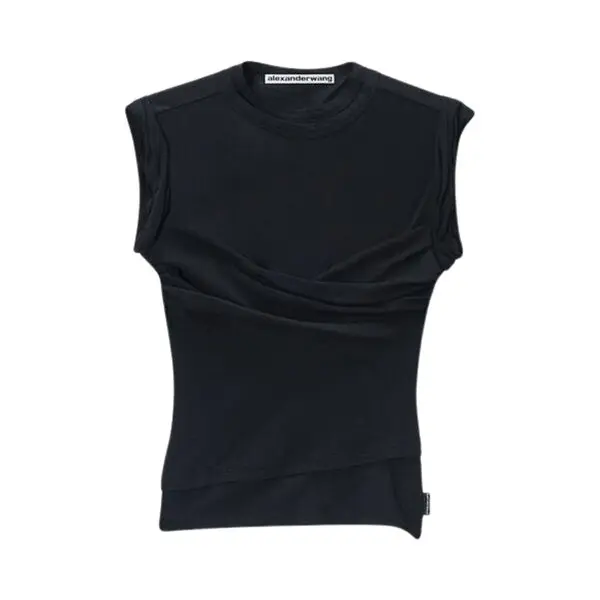 Alexander Wang Twisted Bust Layered Tank - Black
