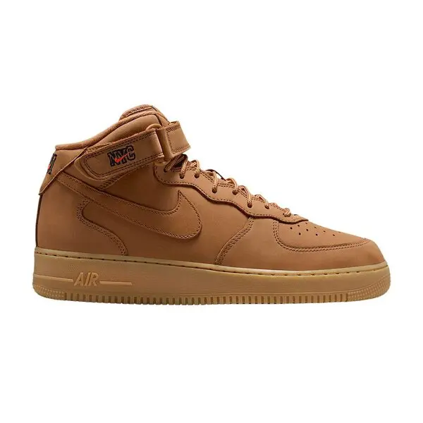 Nike Air Force 1 Mid 07 Premium 'flax Gum Yellow Black Flax - Brown