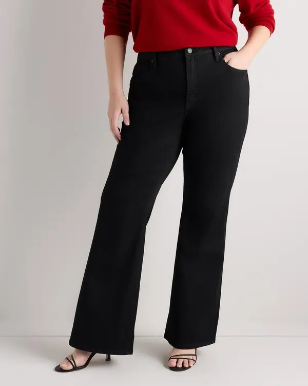 Quince Luna Stretch Flare Jeans 32 - Black