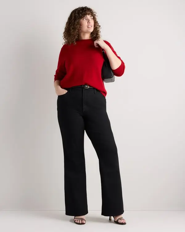 Quince Luna Stretch Flare Jeans 32 - Black