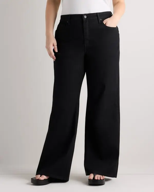 Quince Bella Stretch Wide Leg Jeans - Black