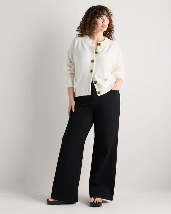 Quince Bella Stretch Wide Leg Jeans - Black