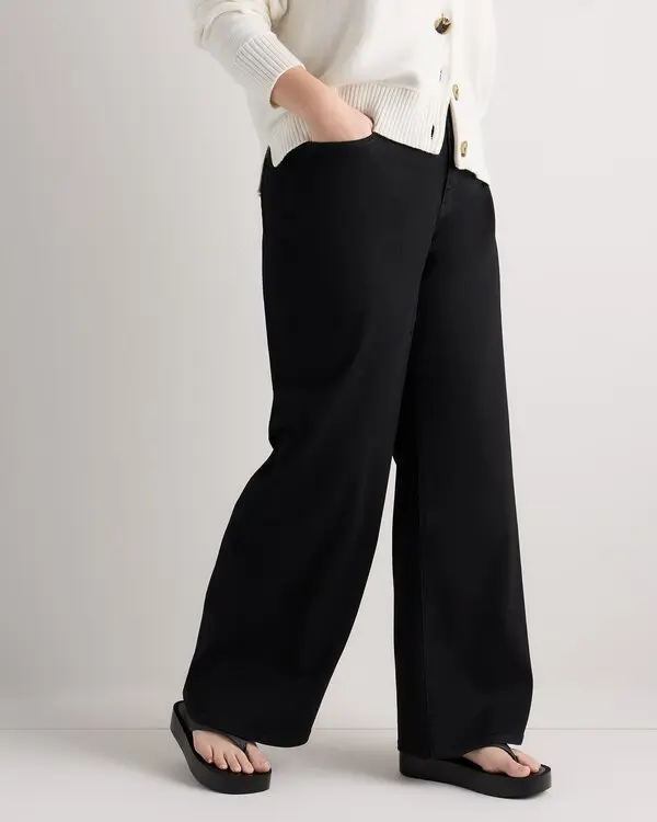 Quince Bella Stretch Wide Leg Jeans - Black