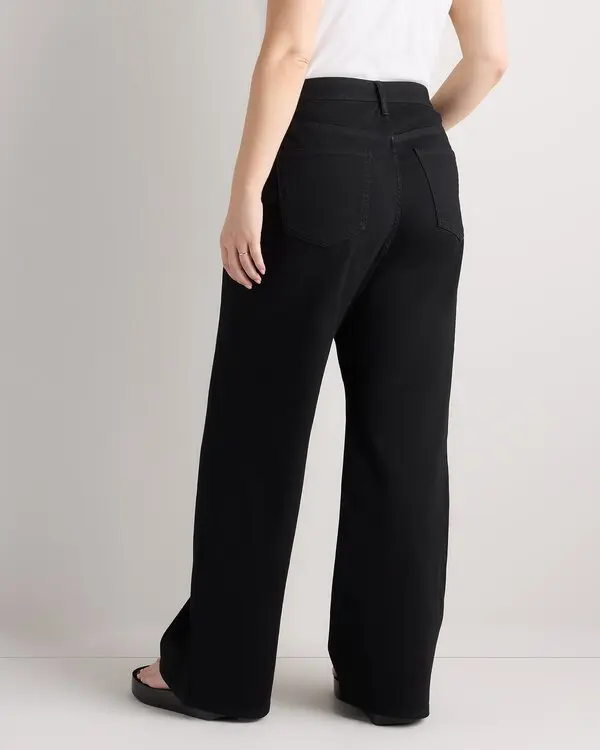 Quince Bella Stretch Wide Leg Jeans - Black