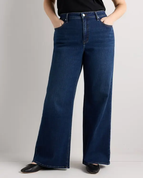 Quince Bella Stretch Wide Leg Jeans - Midnight Blue