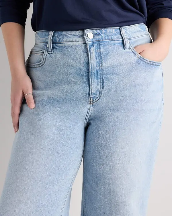 Quince Bella Stretch Relaxed Straight Jeans 28 - Cool Blue