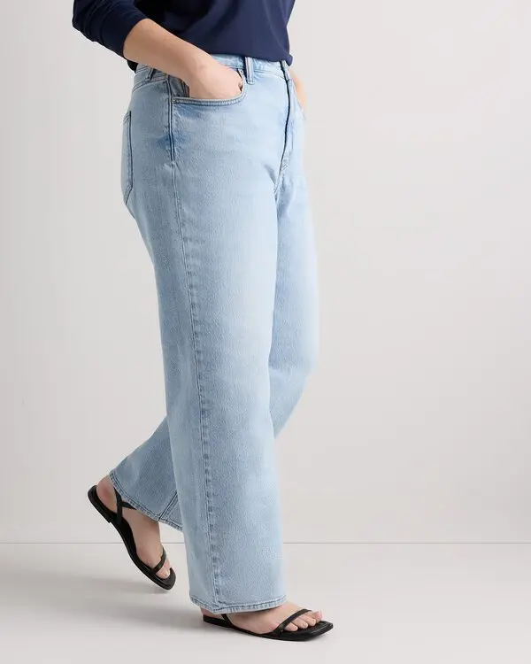 Quince Bella Stretch Relaxed Straight Jeans 28 - Cool Blue
