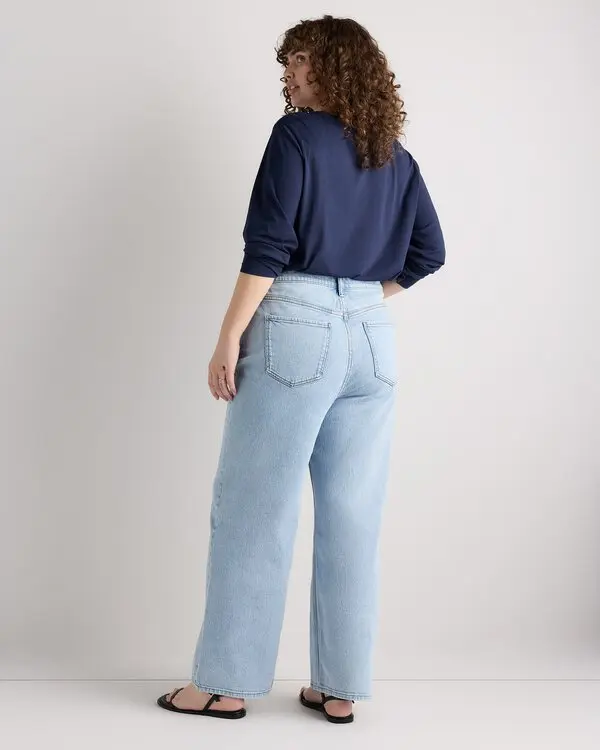 Quince Bella Stretch Relaxed Straight Jeans 28 - Cool Blue